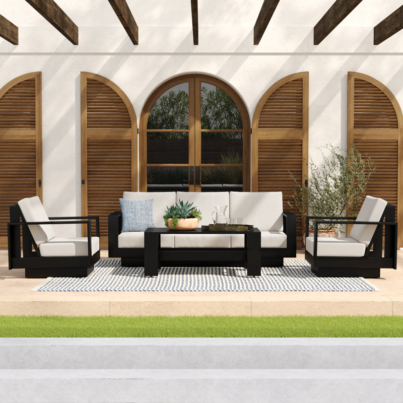 Sterling 4 Piece Outdoor Seating Group with Sunbrella Cushions